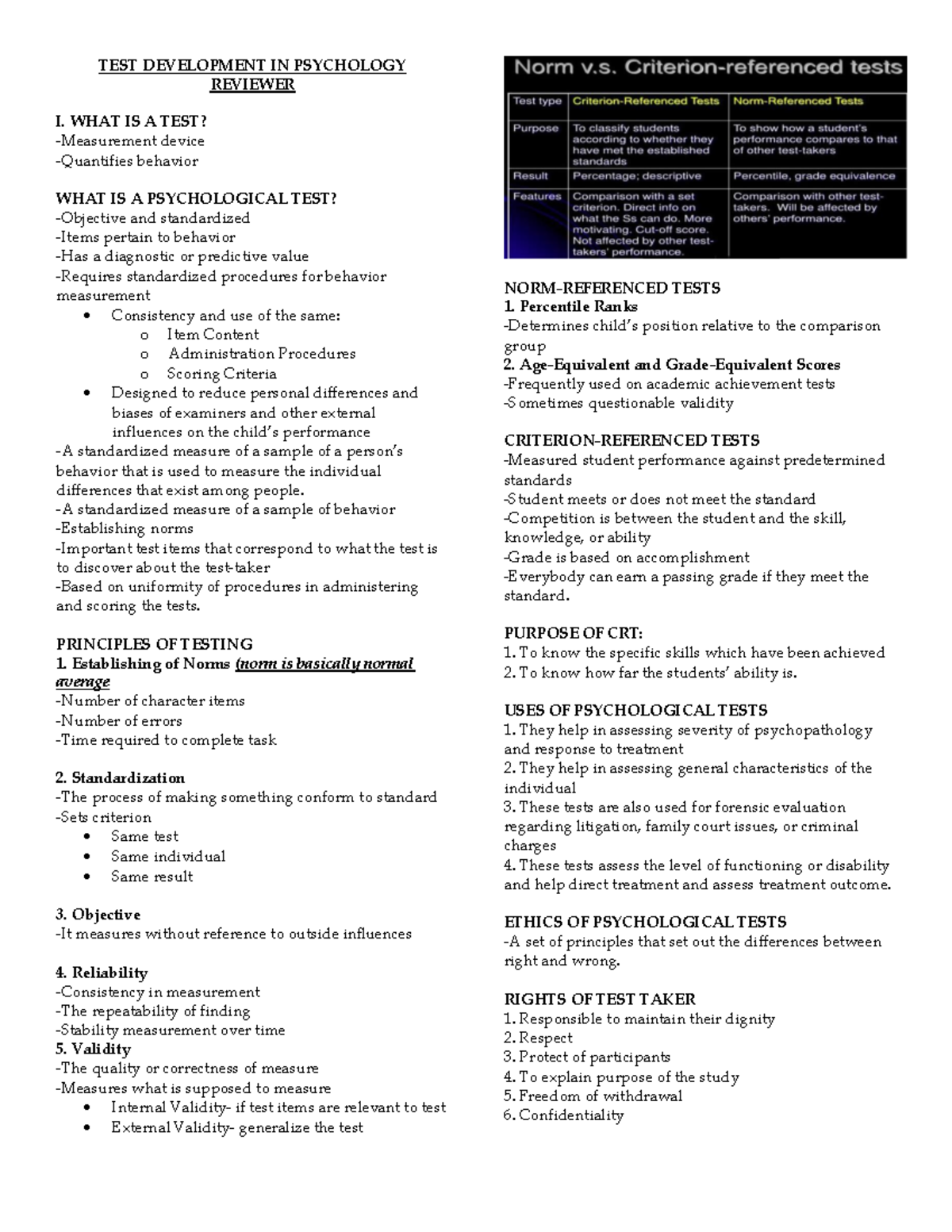 Reviewer In Test Development - TEST DEVELOPMENT IN PSYCHOLOGY REVIEWER ...