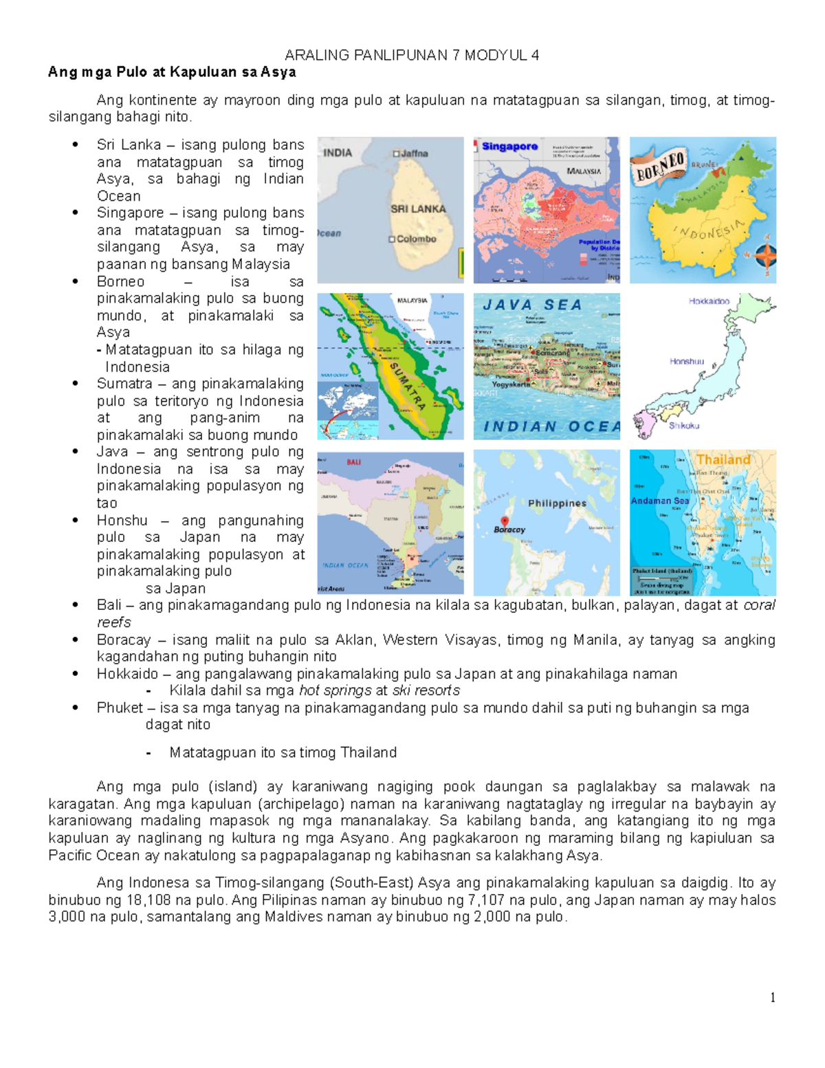 Araling Panlipunan - Kayamanan 7 modyul pt4 - ARALING PANLIPUNAN 7 ...