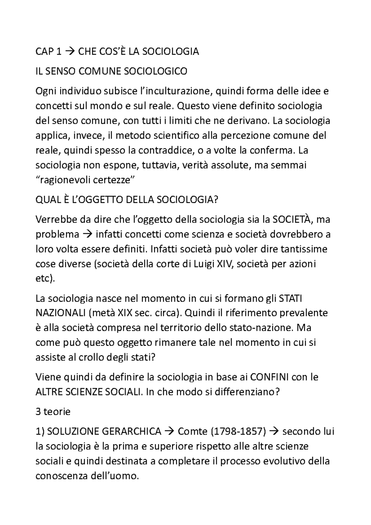 Corso di sociologia (Bagnasco, Barbagli, Cavalli) - CAP 1 CHE COS’È LA ...