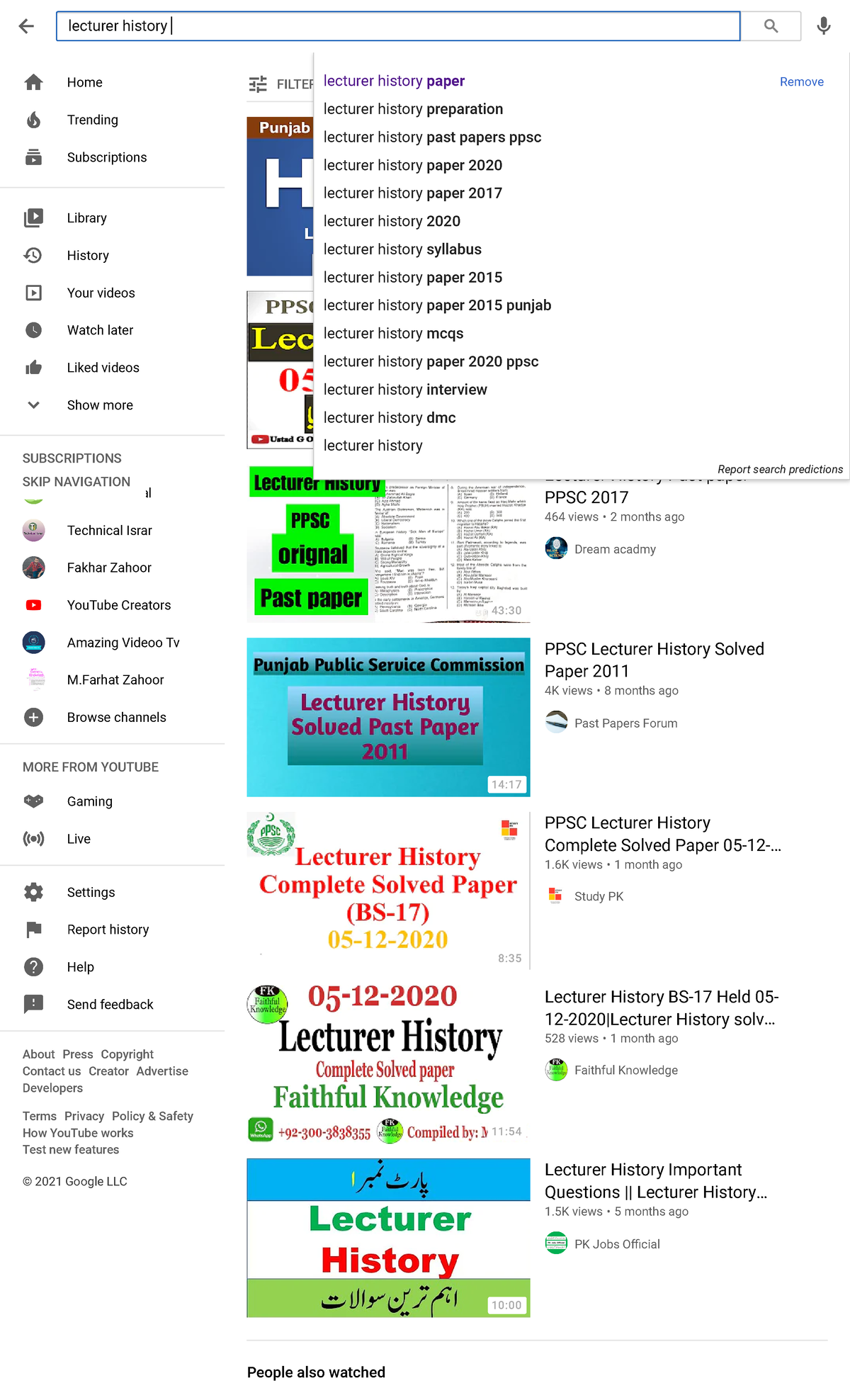 (1) lecturer history paper - You Tube - People also watched FILTER ...