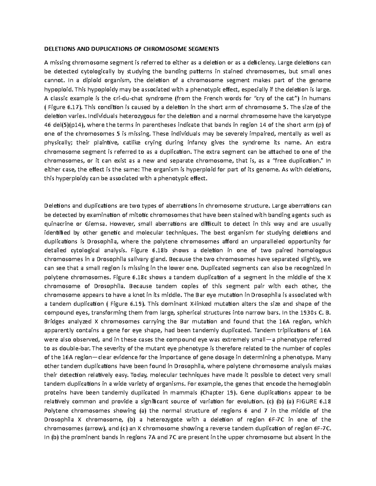 Deletions AND Duplications OF Chromosome Segments - DELETIONS AND ...