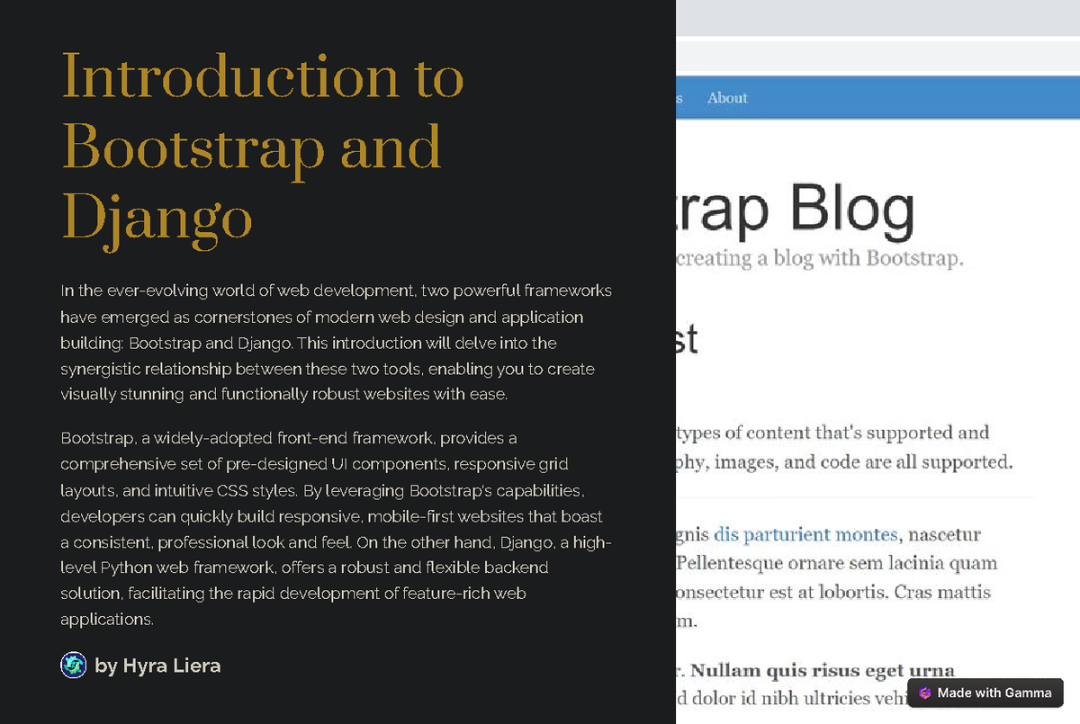 Introduction to Bootstrap and Django gold - Introduction to Bootstrap ...