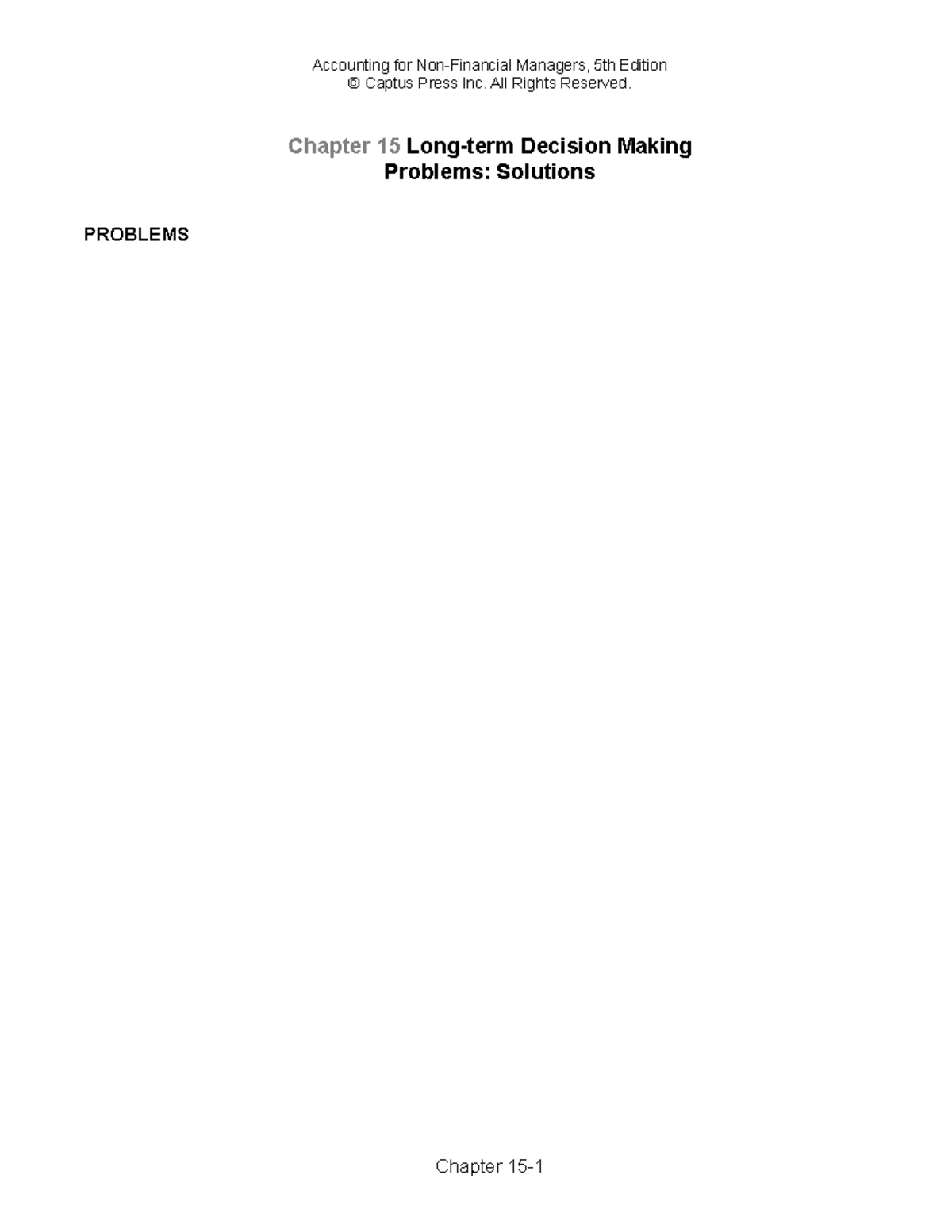 Ch 15 solutions course outline - © Captus Press Inc. All Rights ...
