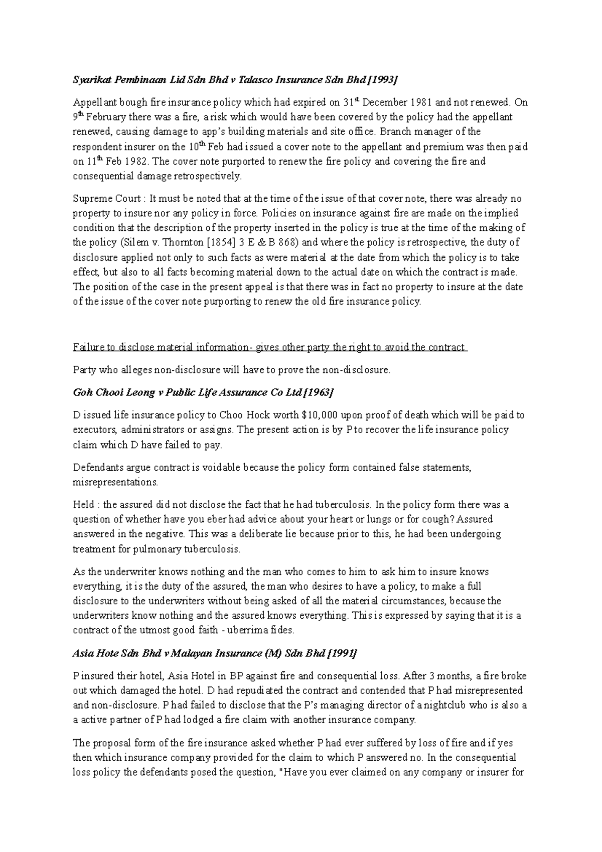 MY Notes NON- Disclosure - Syarikat Pembinaan Lid Sdn Bhd v Talasco ...