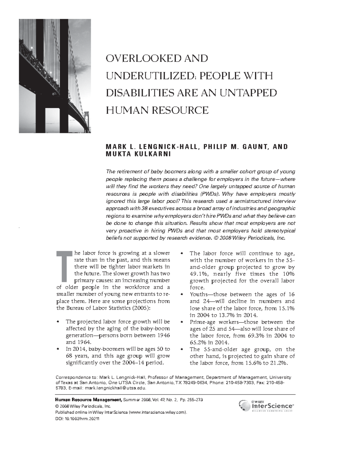 Overlooked and underutilized People with disabilities are an untapped ...