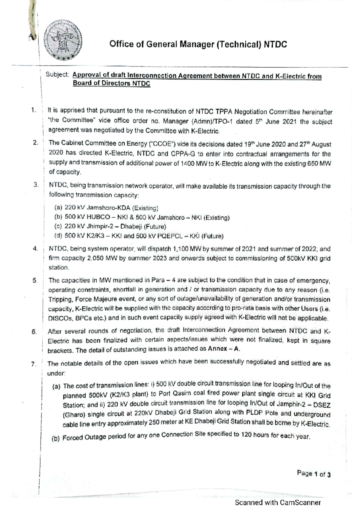 Inter connection agreement - Electromechnical system - Studocu