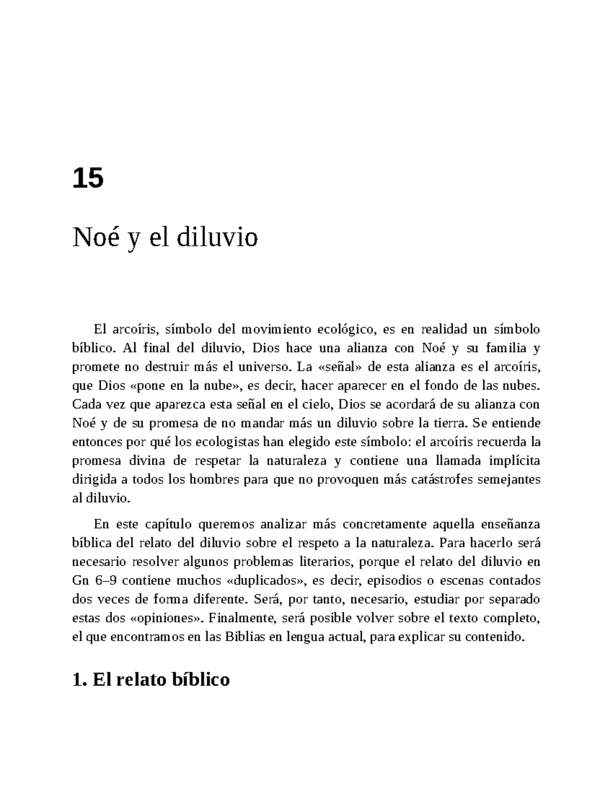 Ska, J-L. Compendio del AT cap 15 (noe y el diluvio) 247-262 - 15 Noé y el diluvio El arcoíris ...