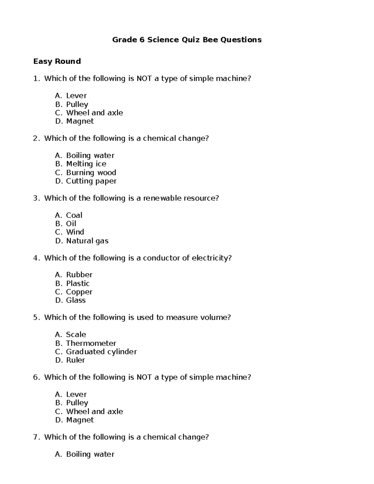 College Science Quiz Bee At Chris Stevens Blog