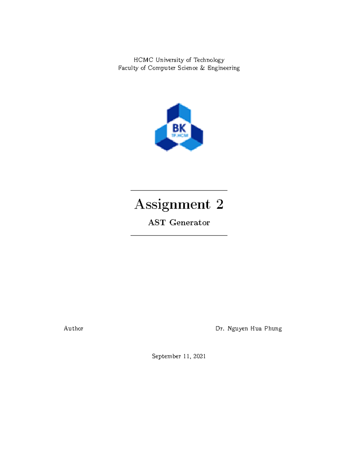Assignment 2 - Ppl - HCMC University of Technology Faculty of Computer Science & Engineering ...