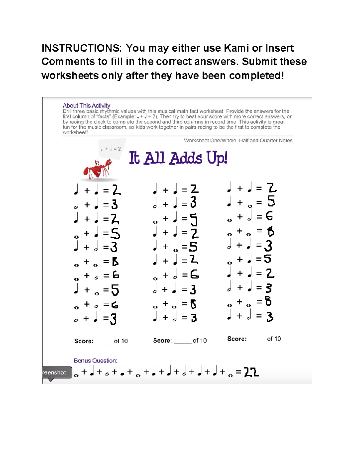 Briana Phillips - It All Adds Up - INSTRUCTIONS: You may either use ...