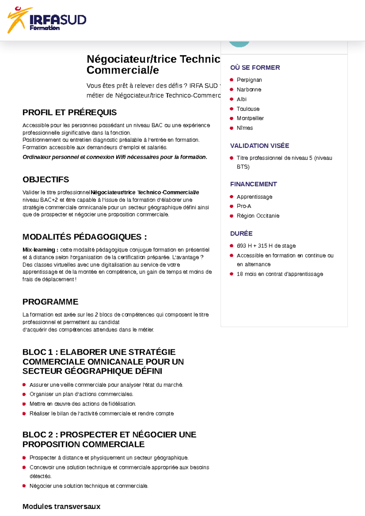 Négociateur trice Technico-Commercial e - PROFIL ET PRÉREQUIS ...