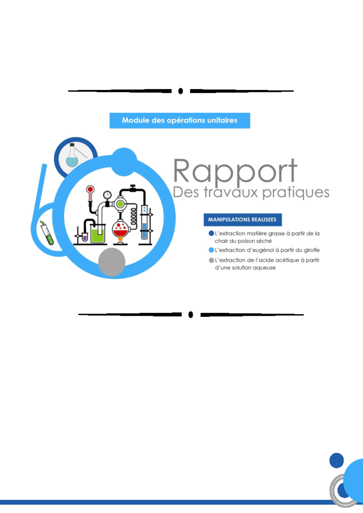 Rapport TP Opérations Unitaires - TABLE DES MATIERES A. EXTRACTION DE ...