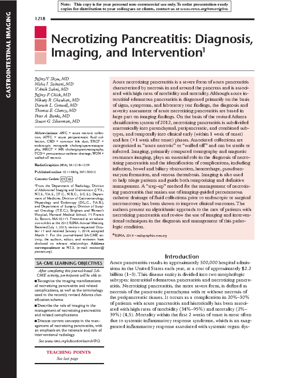 Pancreatitis necrotizante imagen e intervencion - Note: This copy is ...
