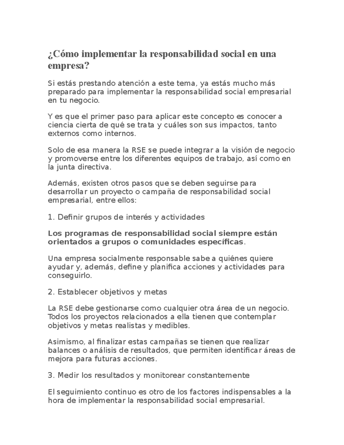 Cómo implementar la responsabilidad social en una empresa - ¿Cómo ...