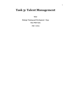 Task 3 - PASSED - WGU - Task 3 D353 Strategic Development A.) 1. The ...
