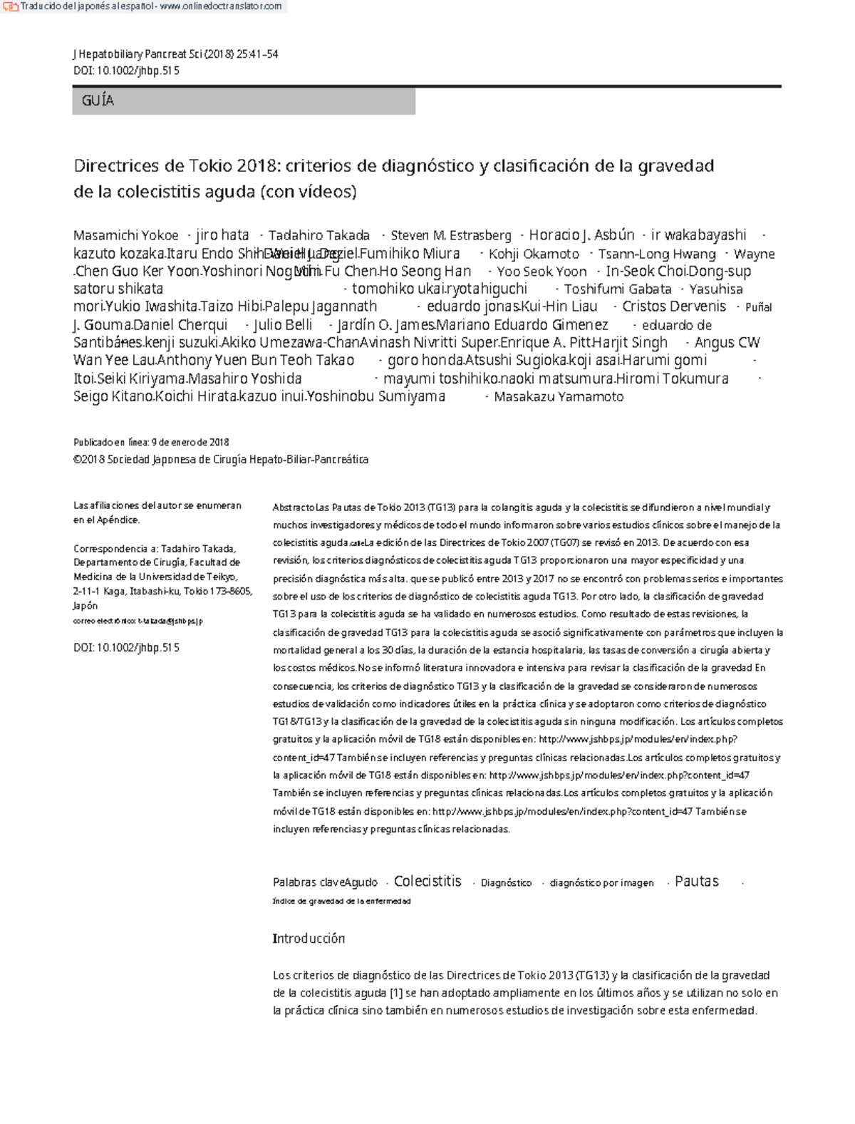 Grado de severidad de colecistitis tokio 2018 - J Hepatobiliary ...