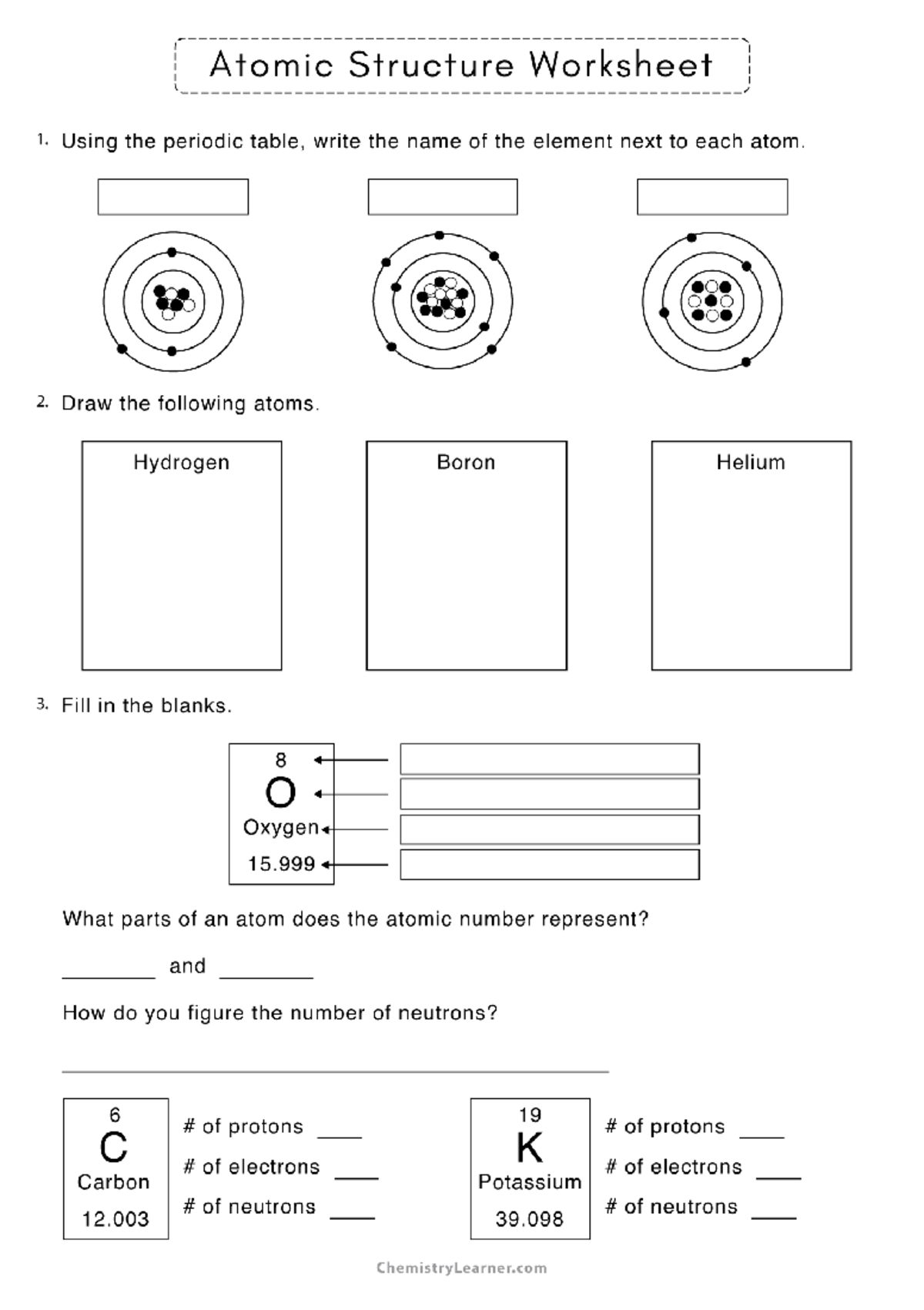 Grade 9 Atomic Structure Worksheet - Atomic Structure Worksheet 1 ...