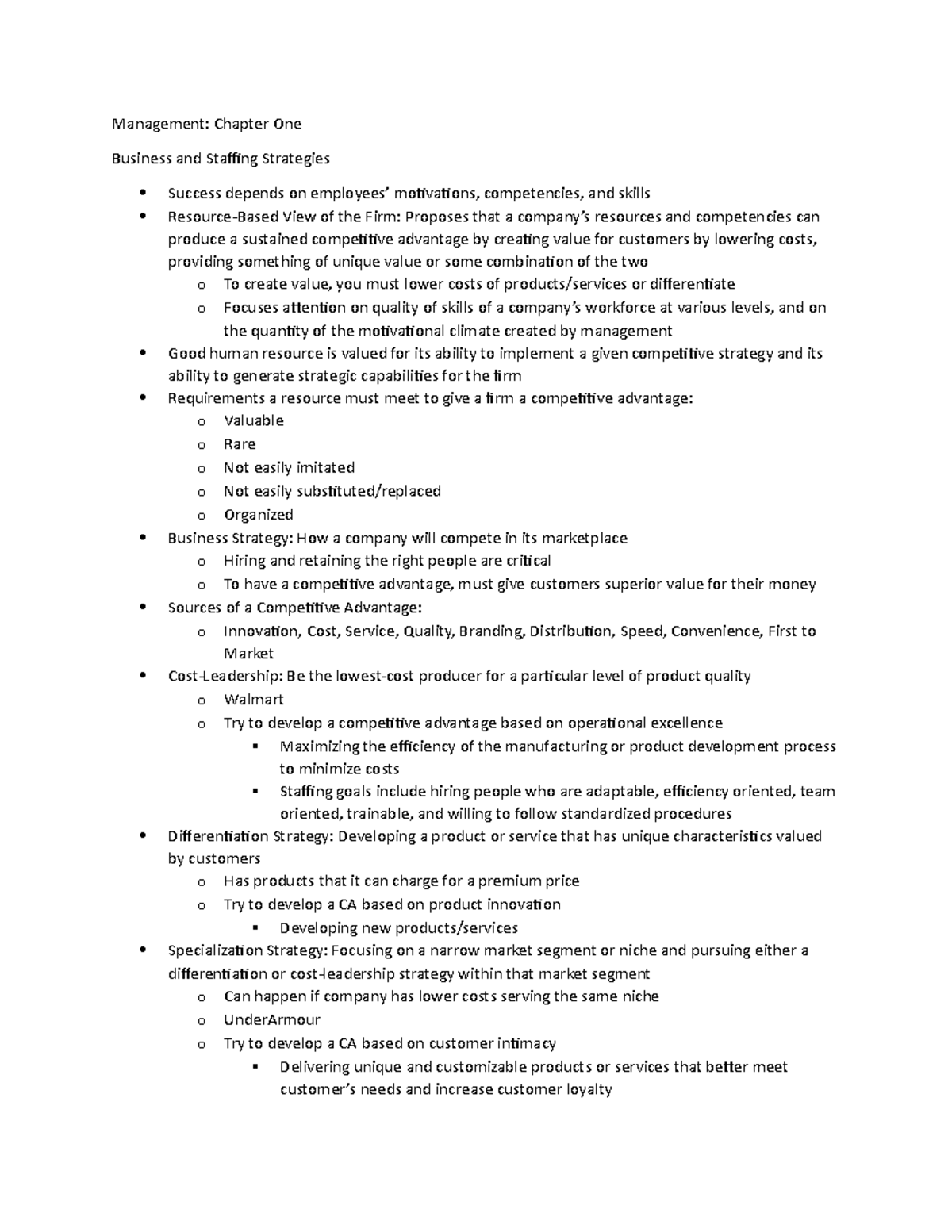 ICORE Management - Chapter 1 - Management: Chapter One Business and ...