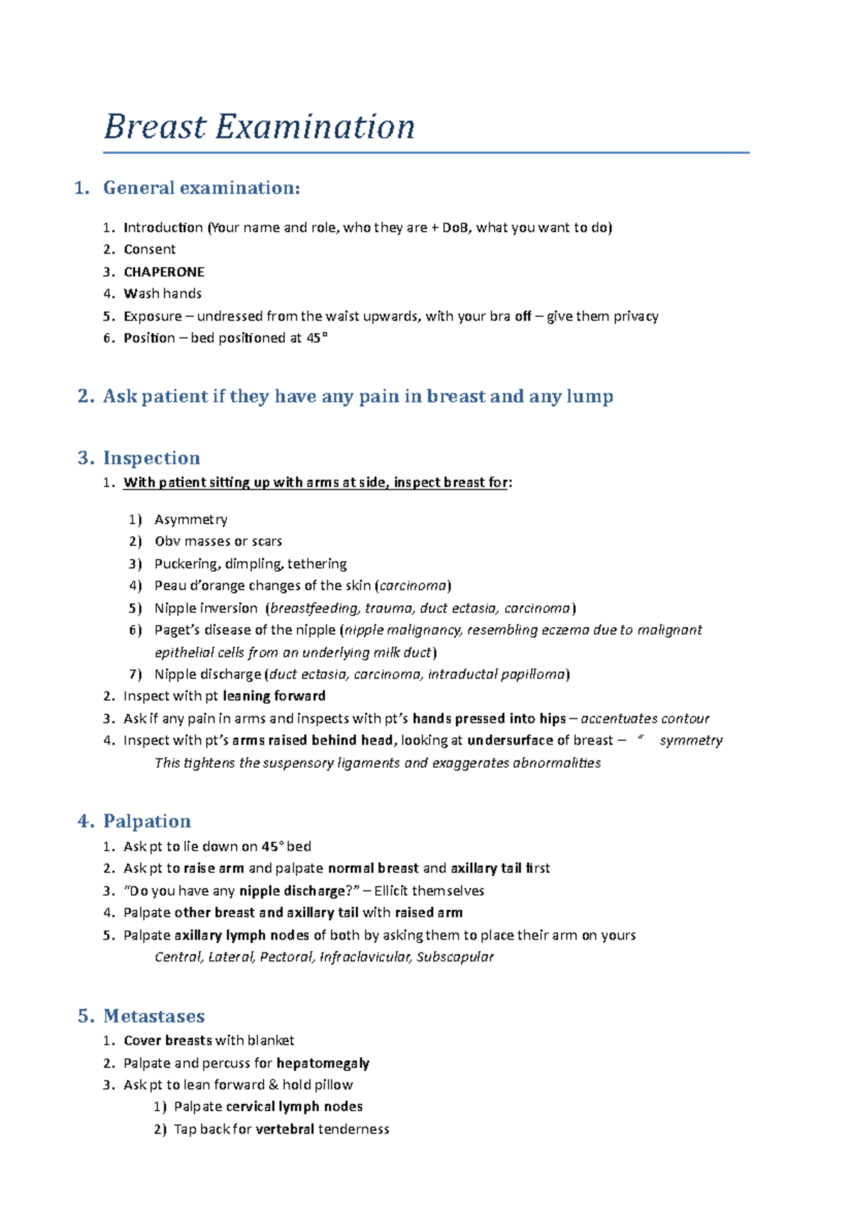 Breast Examination Notes From Year 3 Breast Examination 1 General breast-examination-notes-from-year-3-breast-examination-1-general
