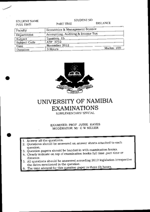 Namibia vat pwc 2022 - A taxation 1b practice material made to give ...