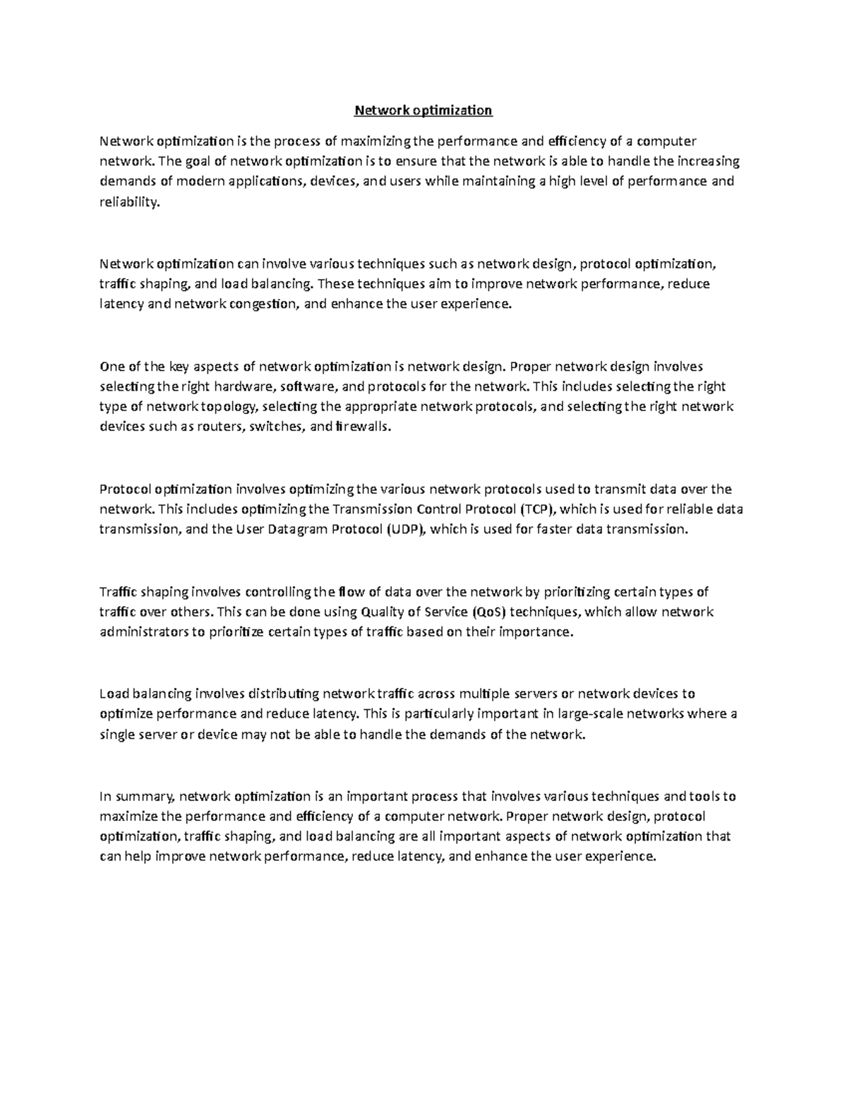 Network optimization - Network optimization Network optimization is the ...