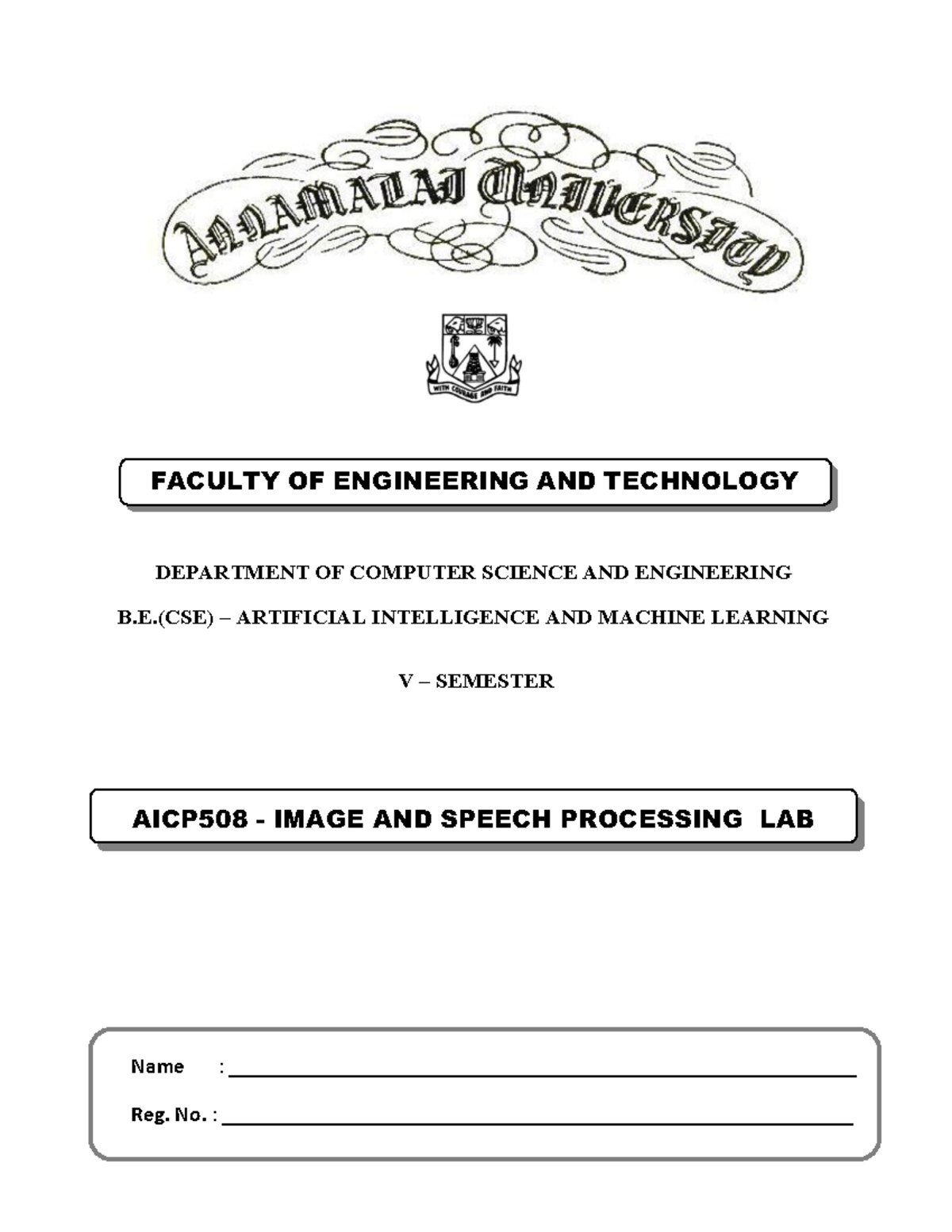 Image-speech lab updated - DEPARTMENT OF COMPUTER SCIENCE AND ENGINEERING B.(CSE) 3 ARTIFICIAL ...