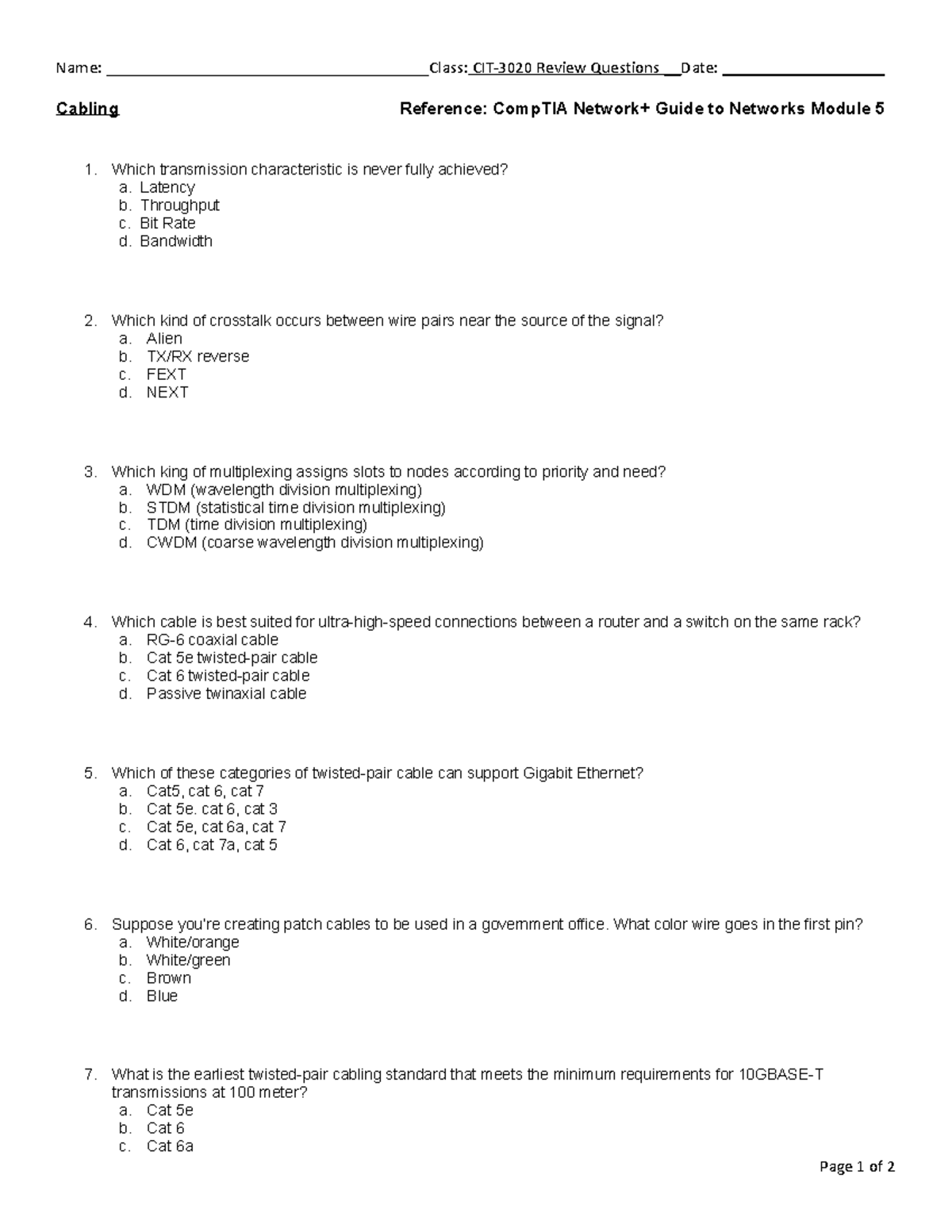 Module 5 Review Questions - Name ...
