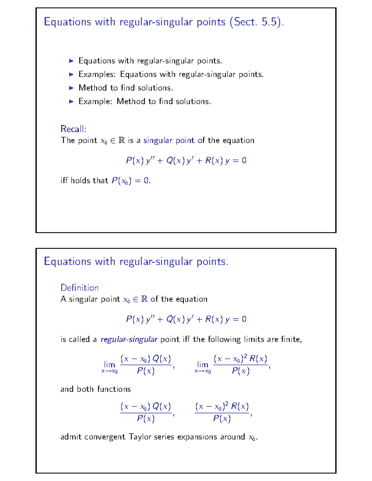 L16-235 - About regular singular points - Equations with regular ...