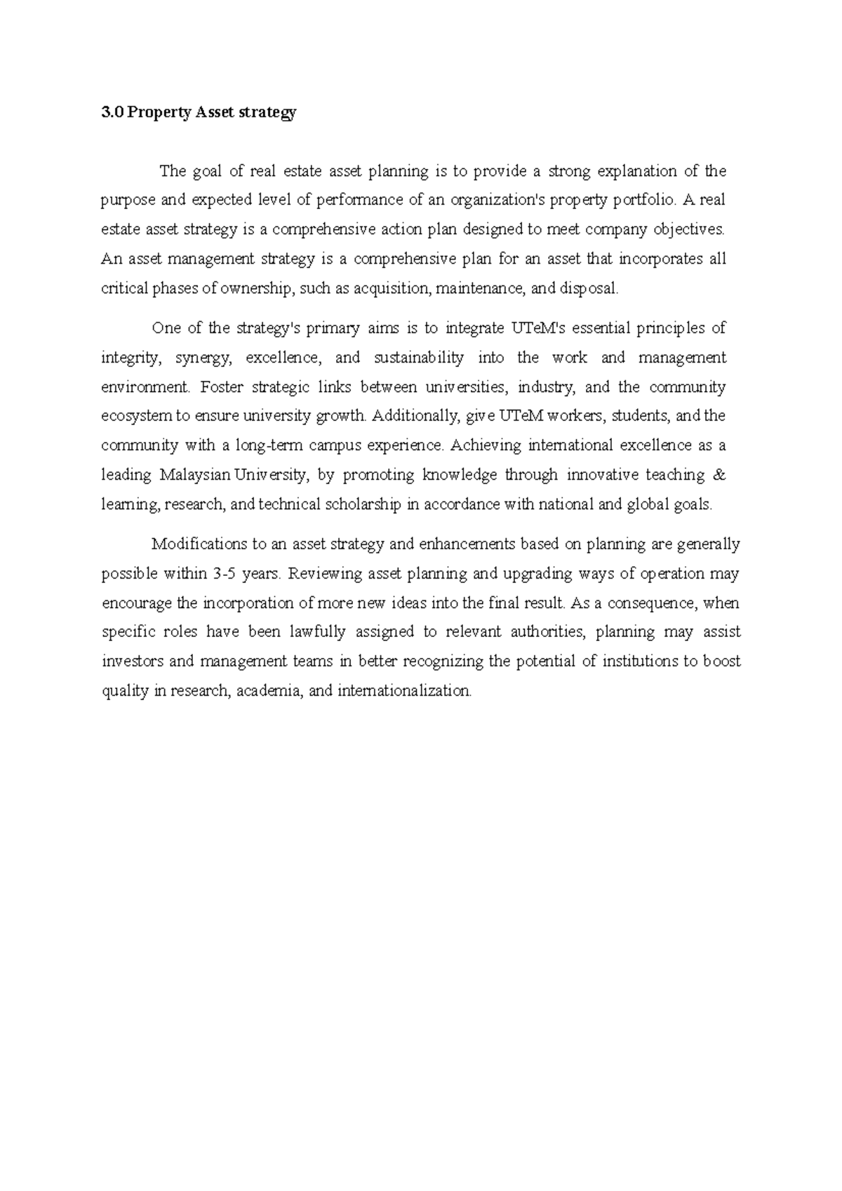 Asset management part nana - 3 Property Asset strategy The goal of real ...