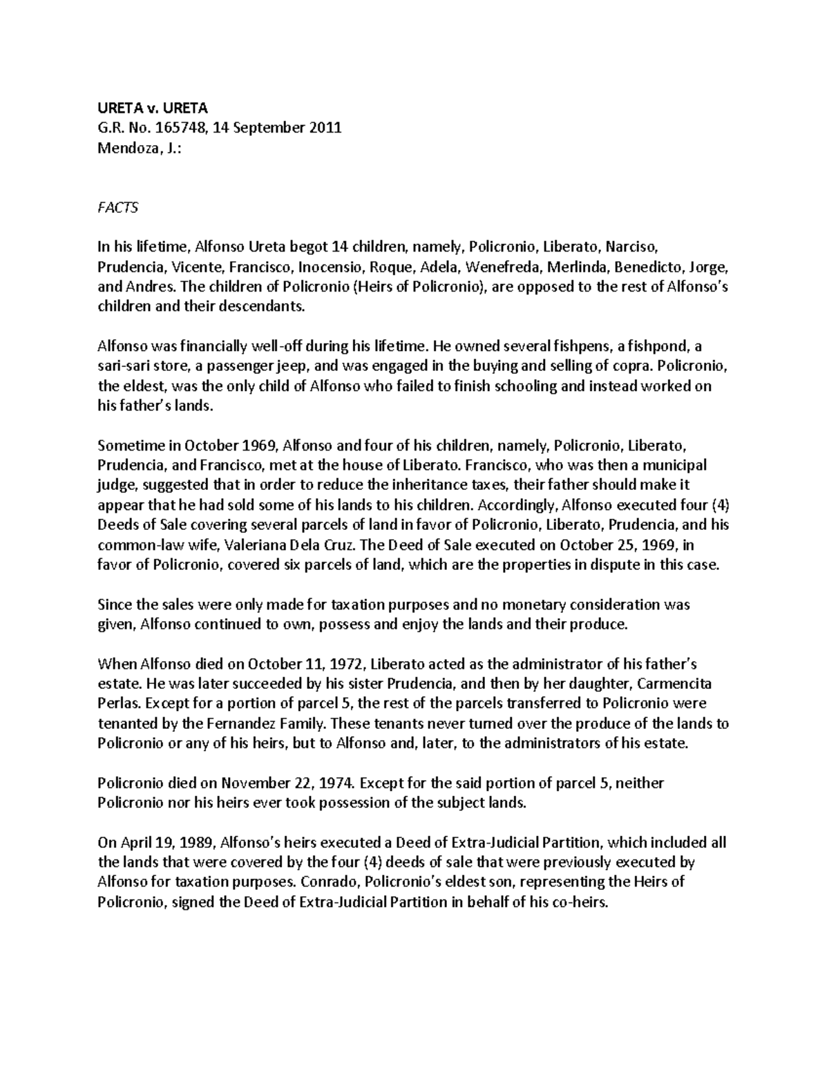 This is for understanding. - URETA v. URETA G. No. 165748, 14 September ...