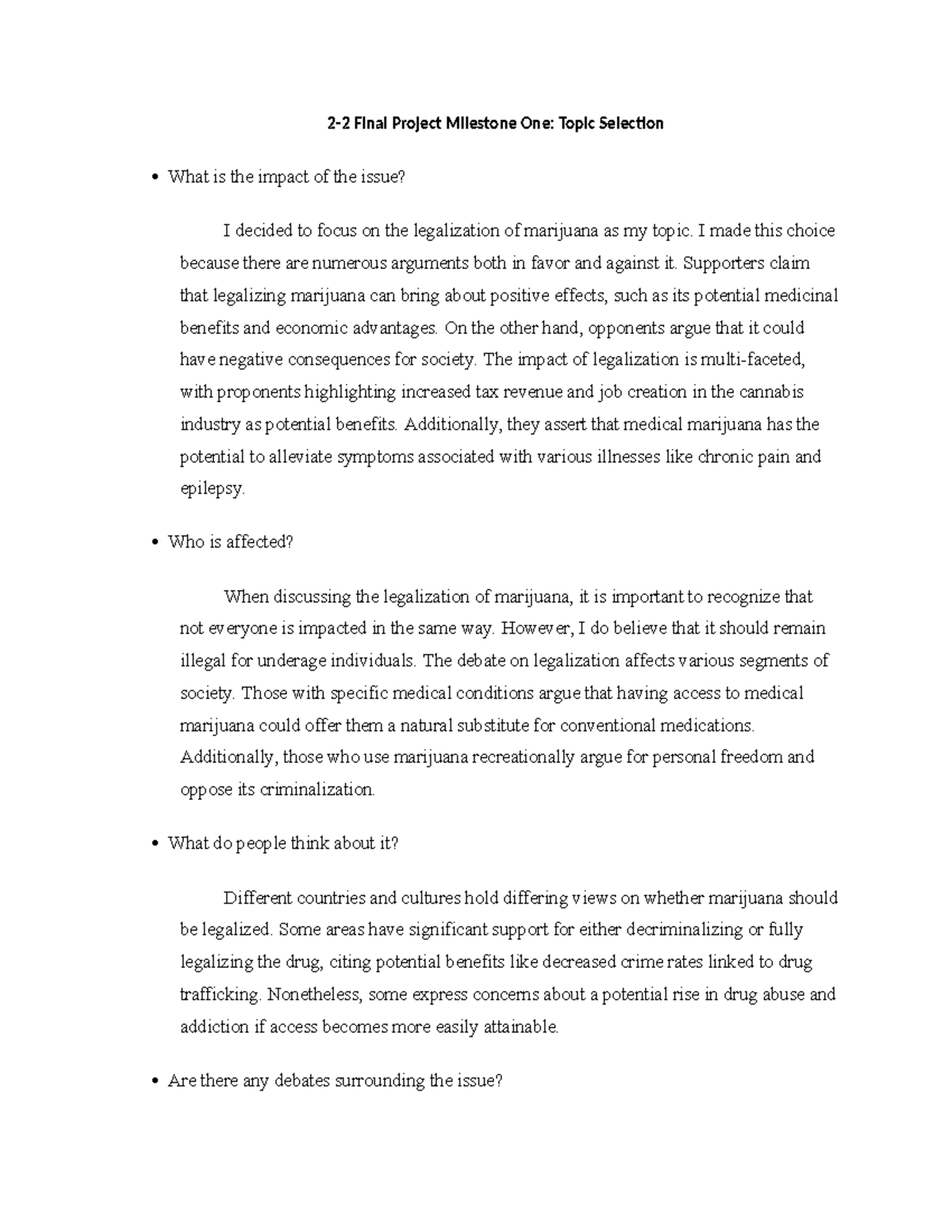 2-2 Final Project Milestone One Topic Selection - I made this choice ...