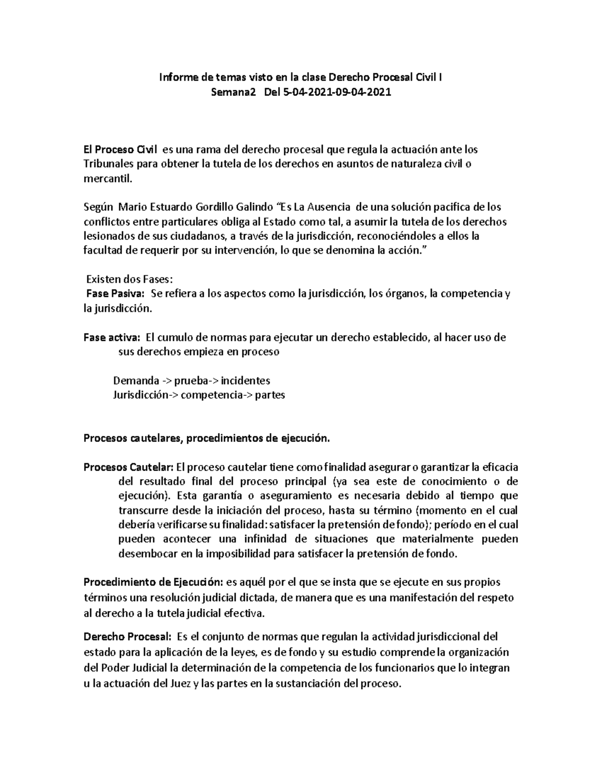 Resumenes completos - Resumen del Curso Derecho Procesal Civil I ...