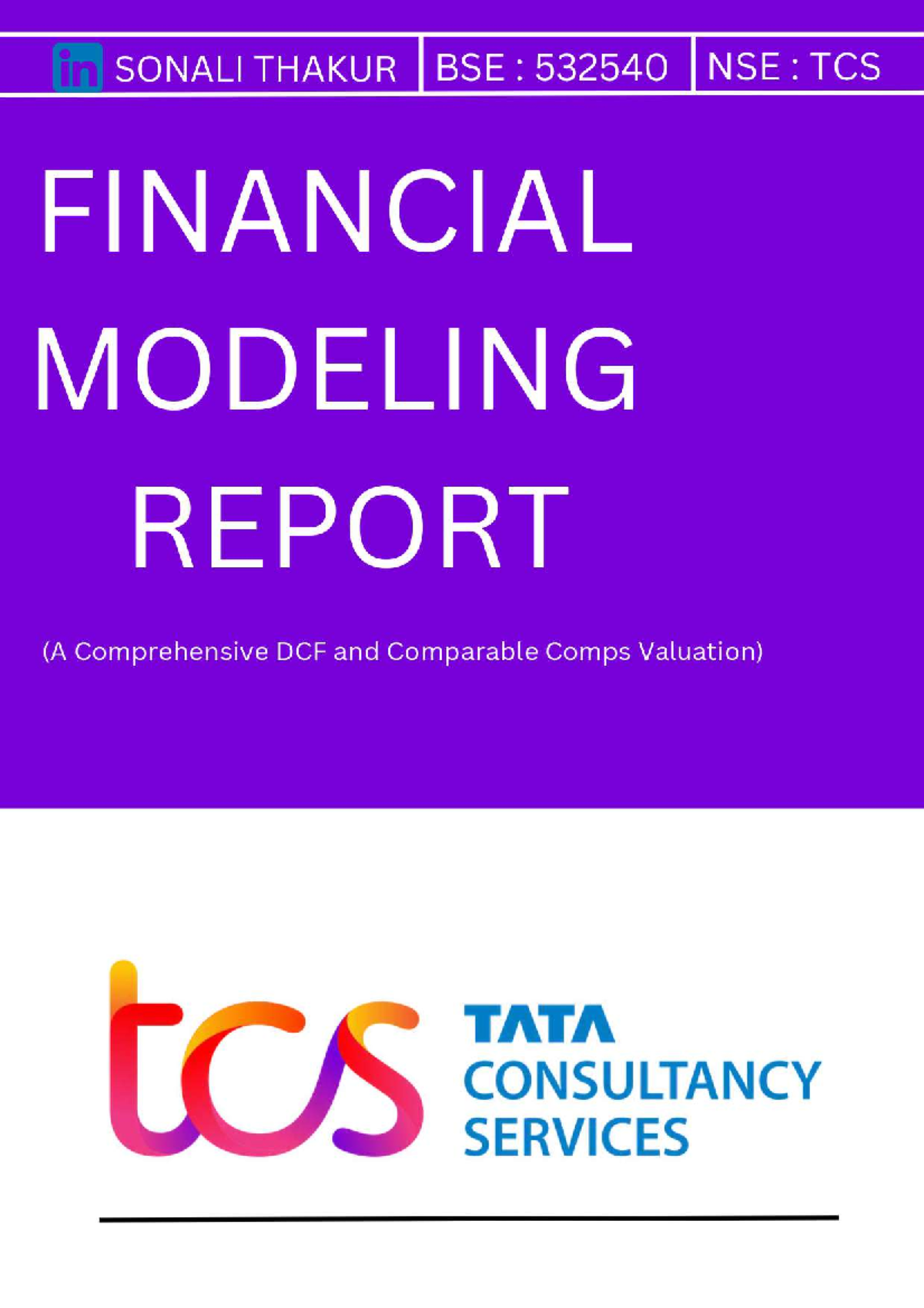TCS Financial Model - notes - in SONALI THAKUR BSE : 532540 NSE : TCS ...