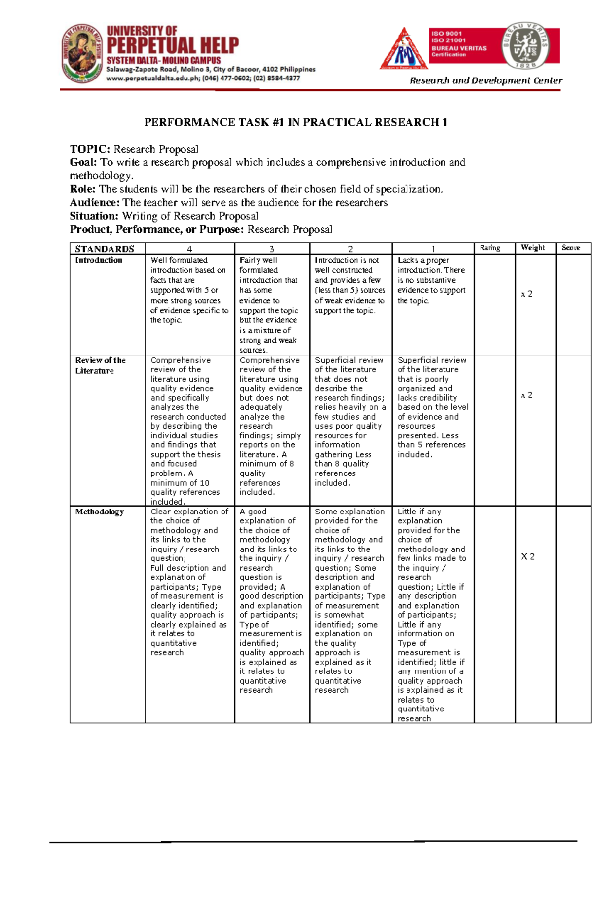 Practical Research - PERFORMANCE TASK # 1 IN PRACTICAL RESEARCH 1 TOPIC ...
