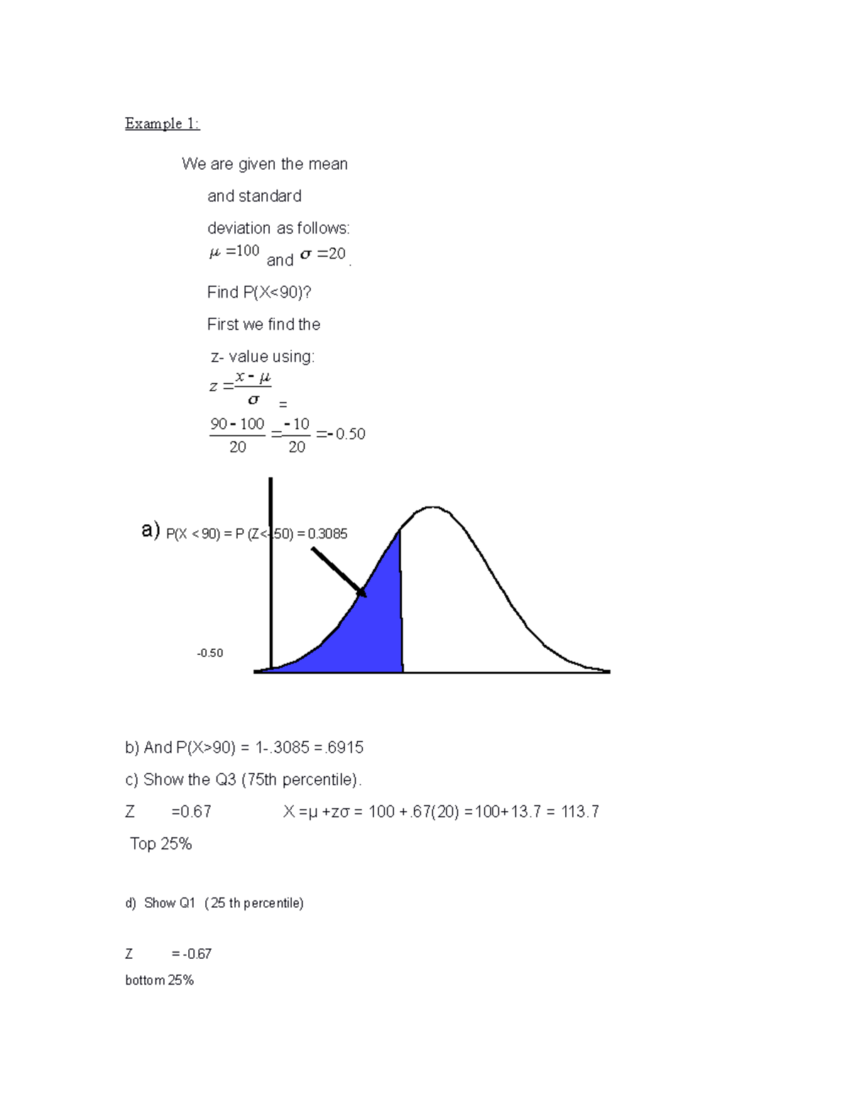 #3 Normal 07-Solution - Work - Example 1: We are given the mean and standard deviation as ...
