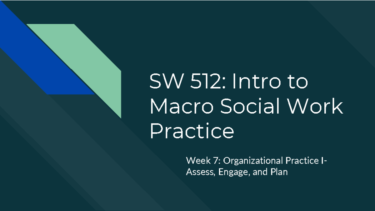 SW Week 7 powerpoint - SW 512: Intro to Macro Social Work Practice Week ...