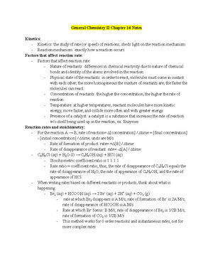 General Chemistry II Chapter 16.1-16.5 Notes - General Chemistry II ...