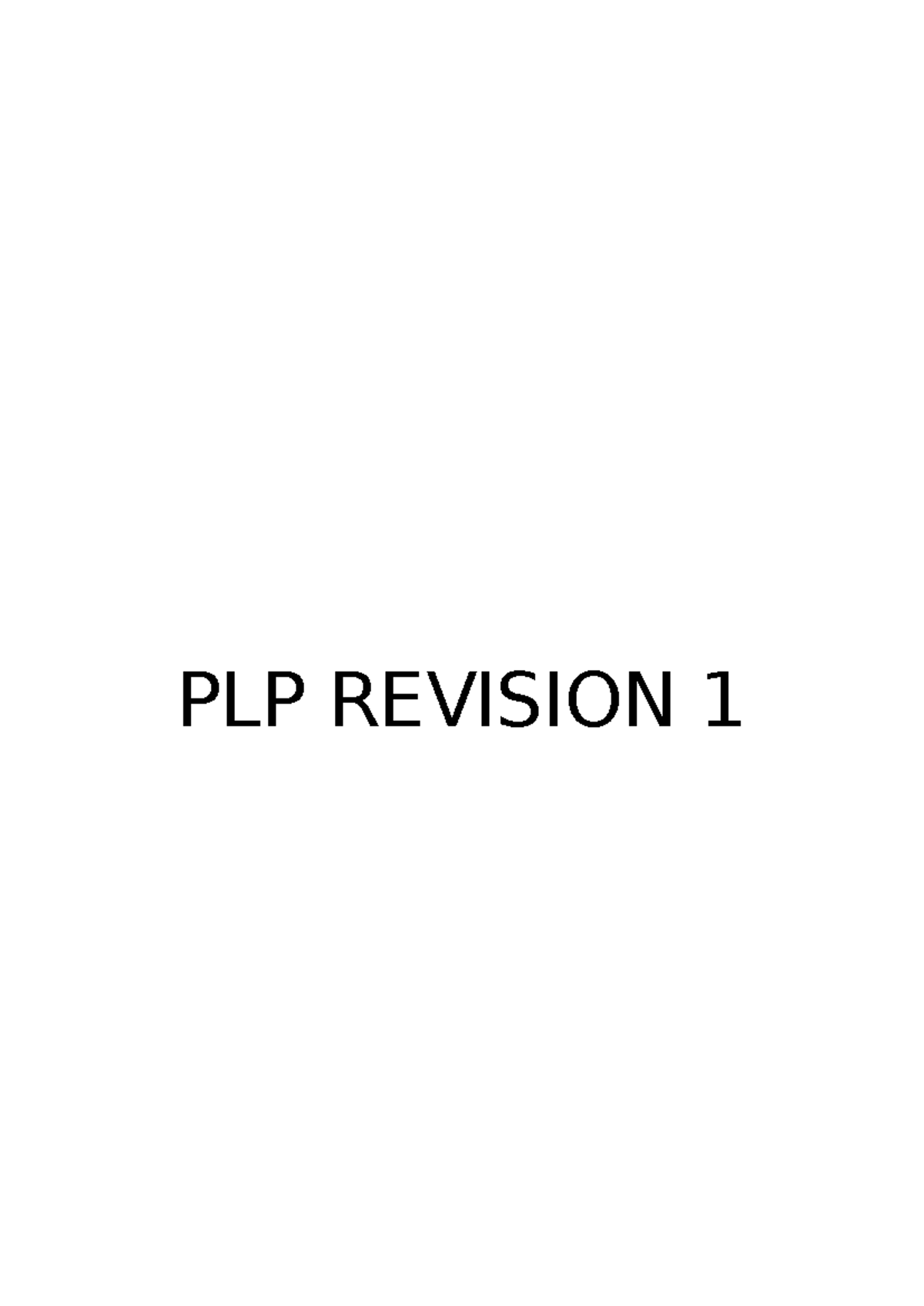 PLP Revision 1 - past paper notes - PLP REVISION ACTING FOR THE ...