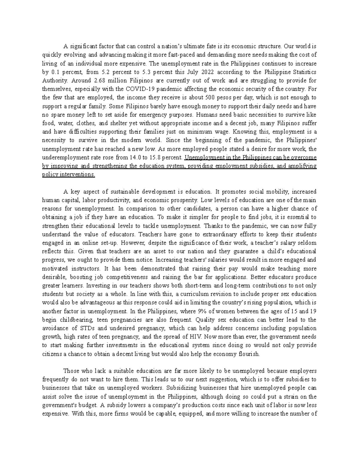 Final PSE Essay - A significant factor that can control a nation’s ...