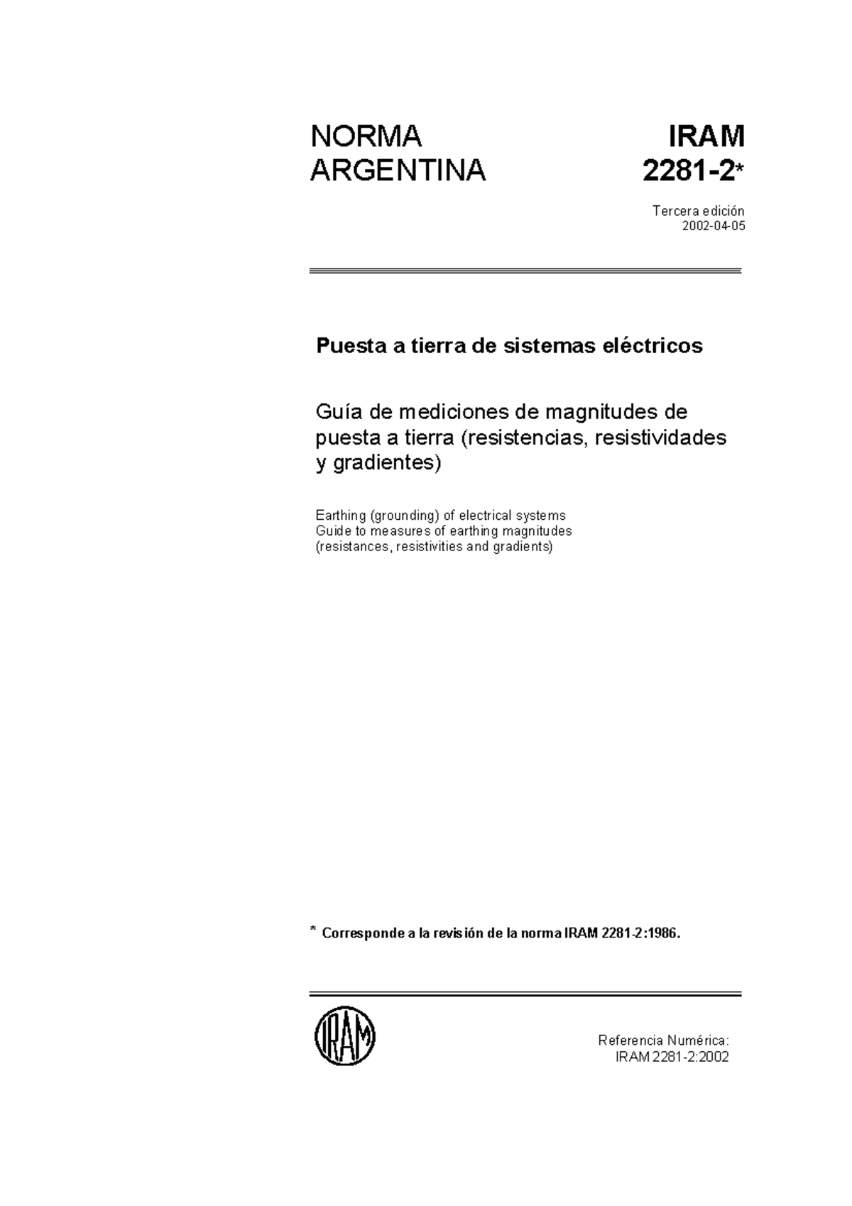 Norma IRAM 2281 2 - documentacion tecnica - NORMA ARGENTINA 2281- 2002 ...