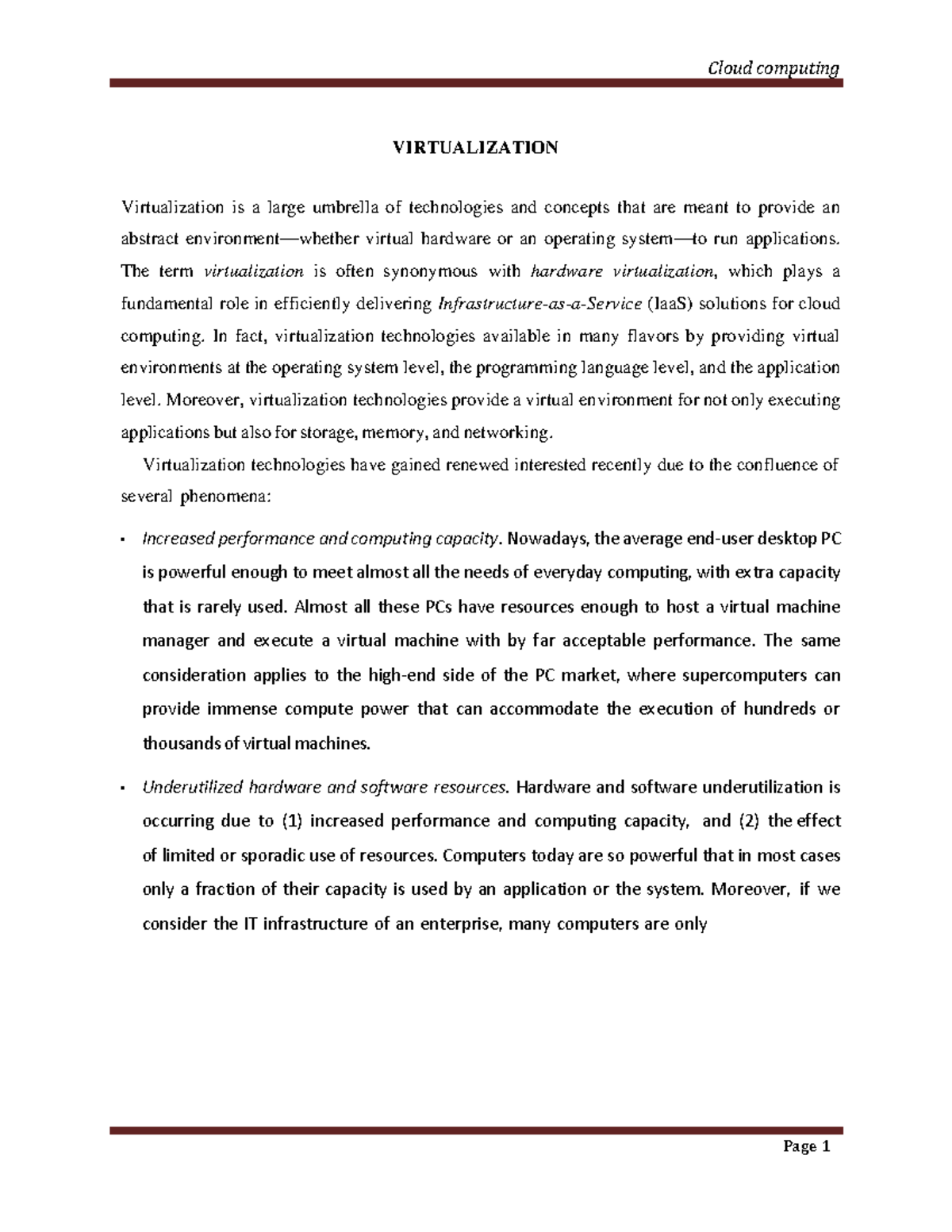 Advanced AIML Module 2 - VIRTUALIZATION Virtualization is a large ...