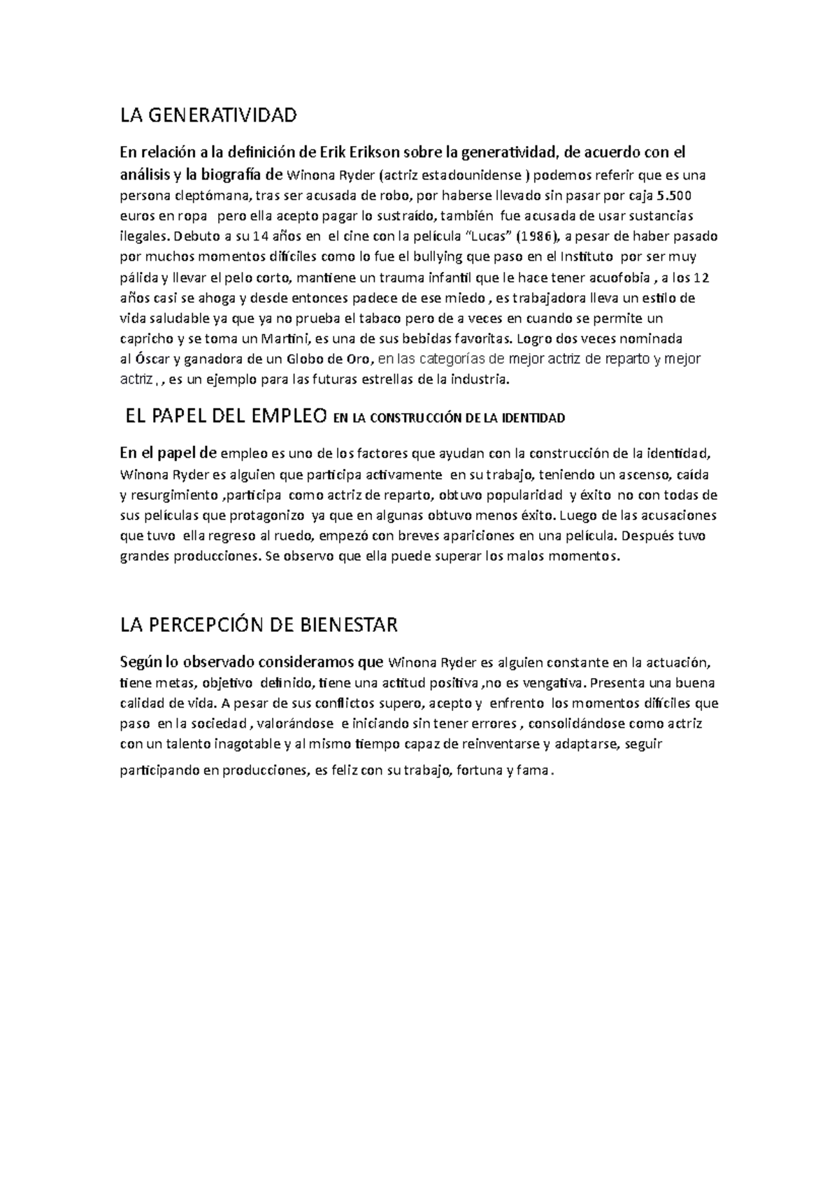 LA Generatividad - texto - LA GENERATIVIDAD En relación a la definición ...