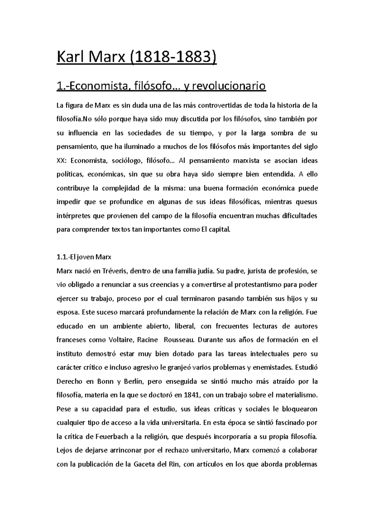 Karl Marx -Economista, filósofo... y revolucionario La figura de Marx ...