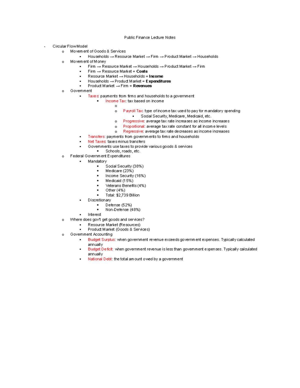 Public Finance Lecture Notes - Public Finance Lecture Notes Circular ...