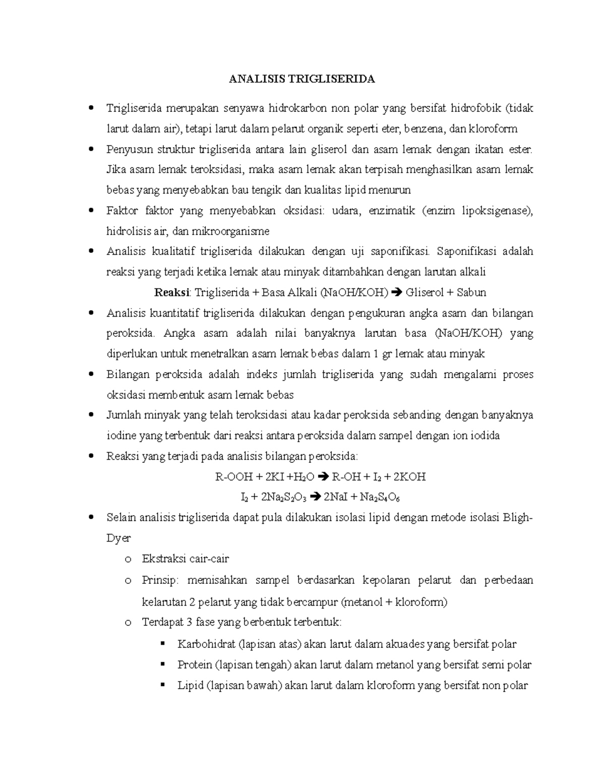 Analisis Trigliserida - ANALISIS TRIGLISERIDA Trigliserida merupakan ...