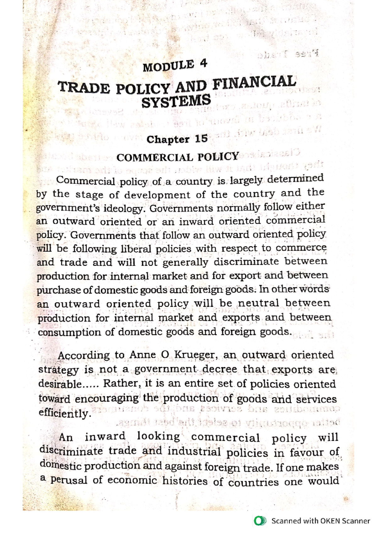 Trade policy and financial system - commercial policy - B.A Economics ...