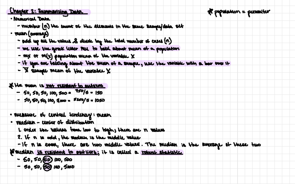 Chapter 2 Summarizing Data - Chapter 2 : summarizing Data ☆ population = peramiter - Numerical ...