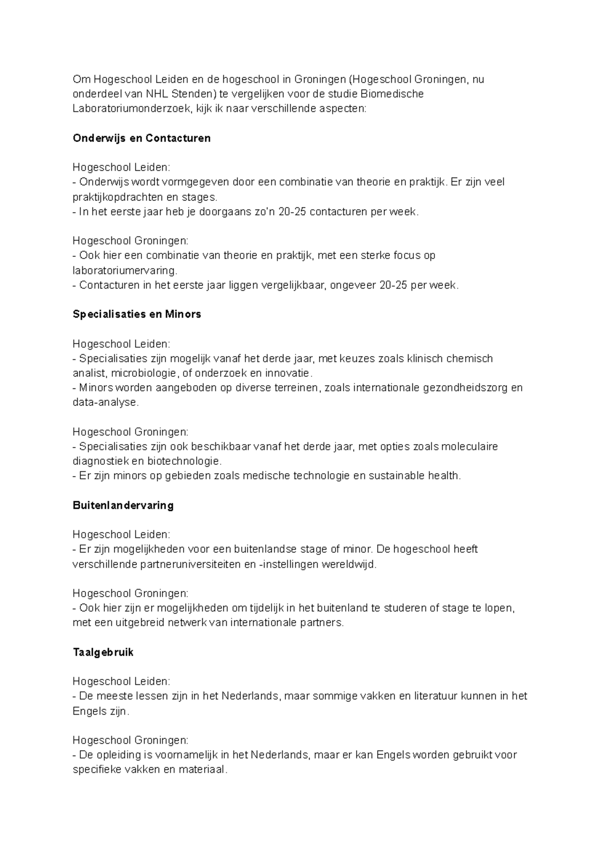 Wikken en wegen LOB - LOB OPDRACHT - Om Hogeschool Leiden en de ...