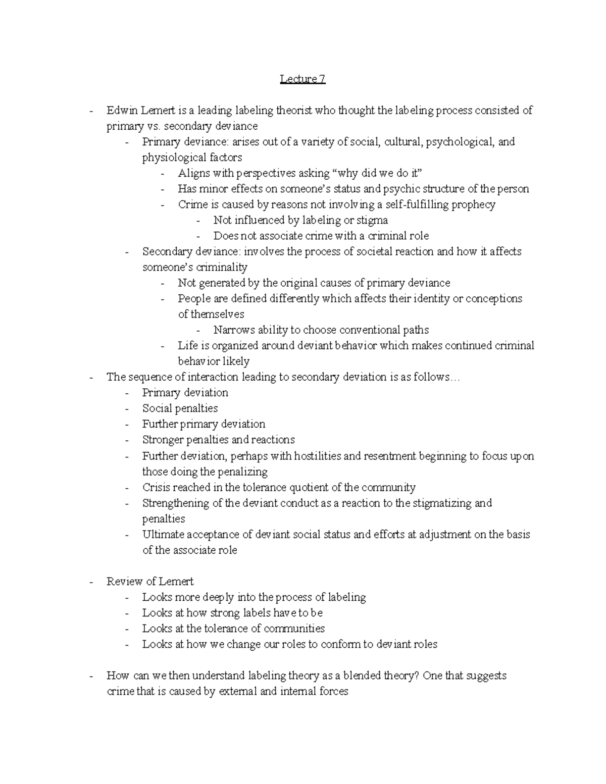 Lecture 7 - External Theories - Lecture 7 Edwin Lemert is a leading ...