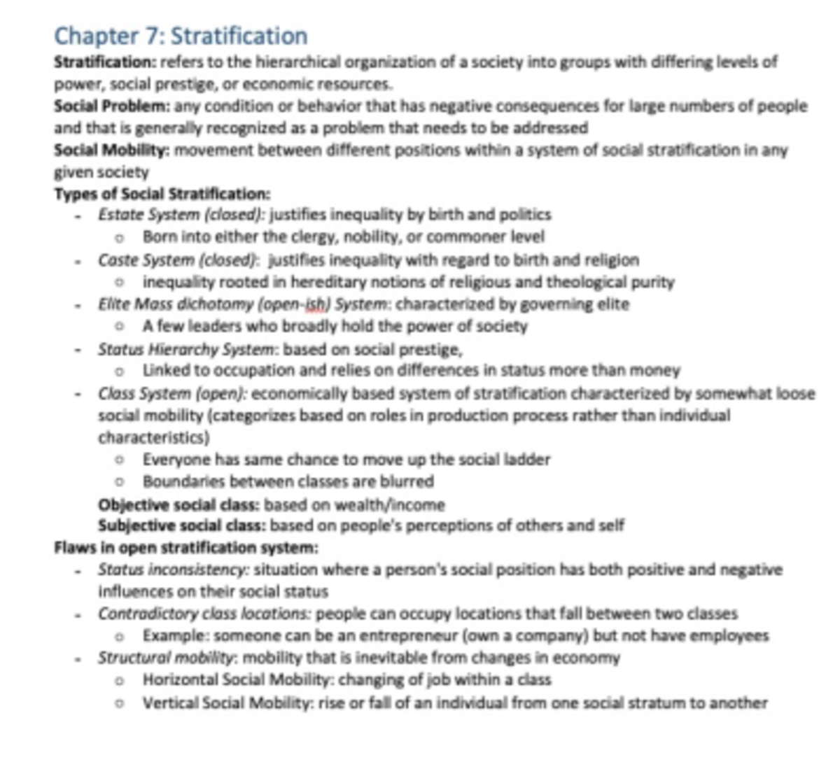 Chapter 7 - Amanda Lequieu - Chapter 7: Stratification Stratification ...